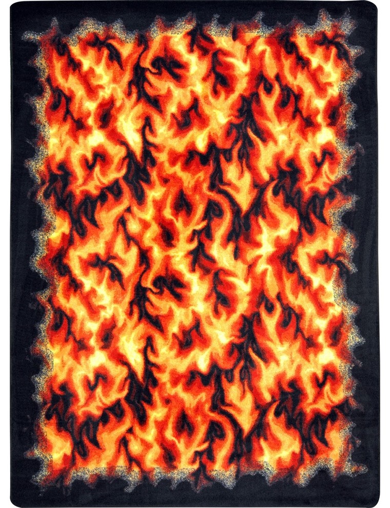 Kaleidoscope, Whimsical Area Rugs Inferno Rug, 3'10" x 5'4 ...