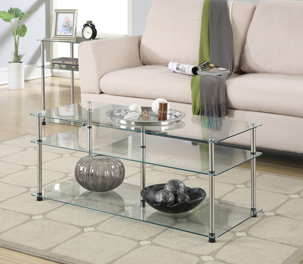 Designs2Go Classic Glass 3 Tier Coffee Table - Modern - Chicago - by ...