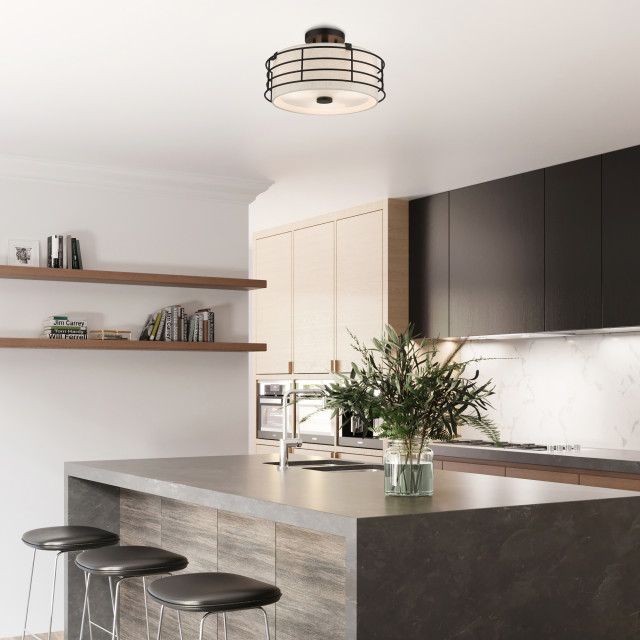 Blanchard 3-Light English Bronze Large Semi-Flush - Transitional ...