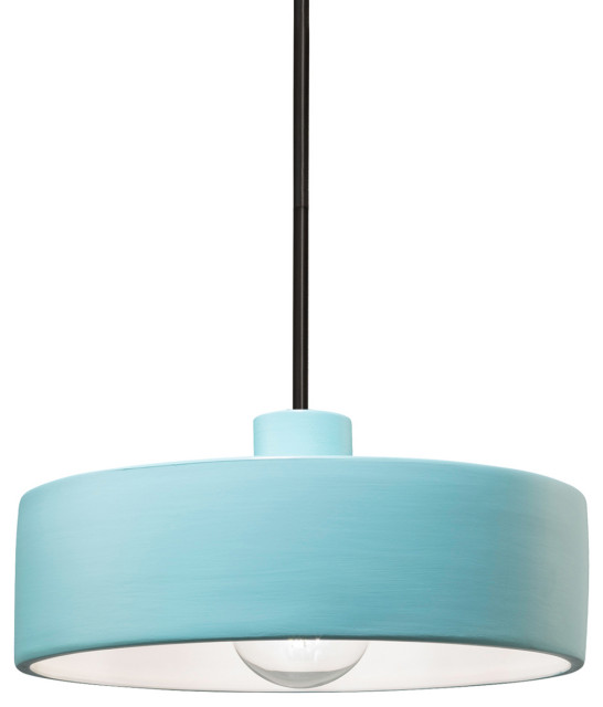 Radiance Dish Pendant, Reflecting Pool, Matte Black, Rigid Stem, E26 ...