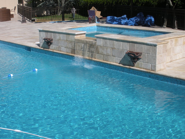Limestone Pool Surround - Mediterranean - Exterior - Philadelphia - by ...