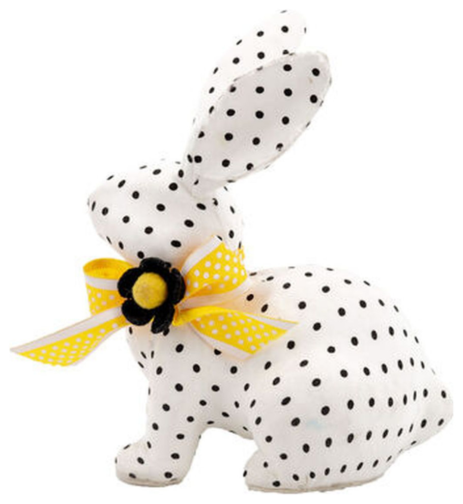 December Diamonds Honeycomb 5.5In White Rabbit With Black Polka Dot ...