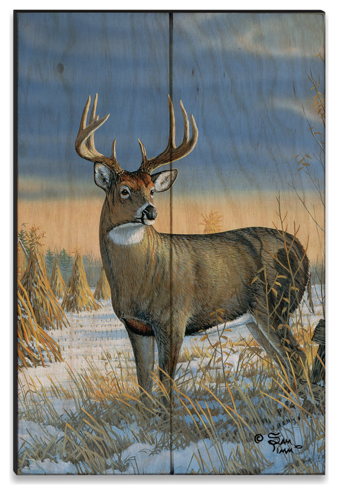 Wall Art, Whitetail Deer, Winter, 8"x12" - Rustic - Prints And Posters ...