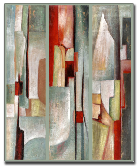 'Abstract Triptych' Canvas Art by Joval, 24" x 32" - Transitional ...