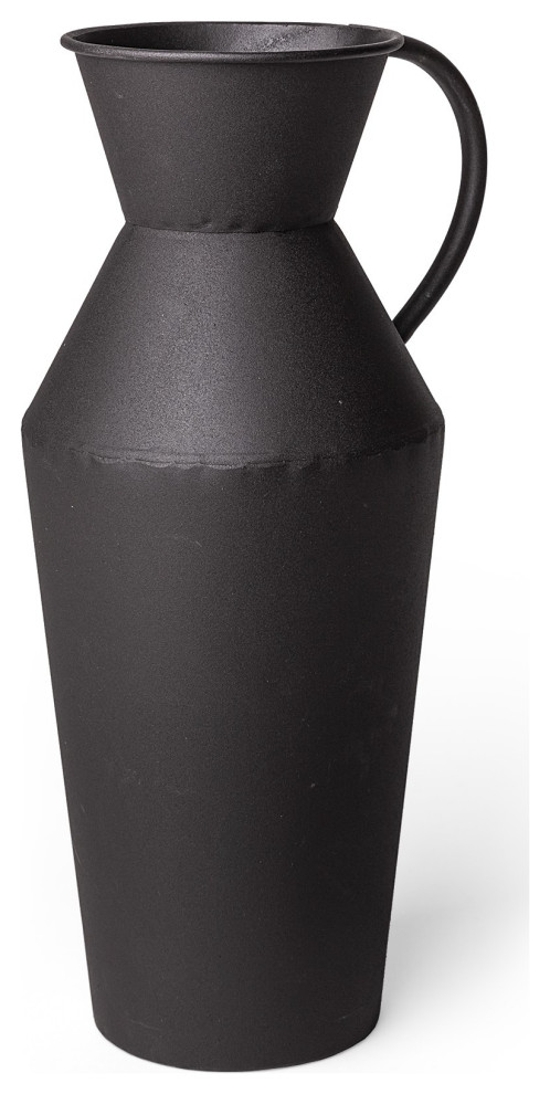 Rustic Narrow Black Metal Decorative Jug - Industrial - Vases - by ...