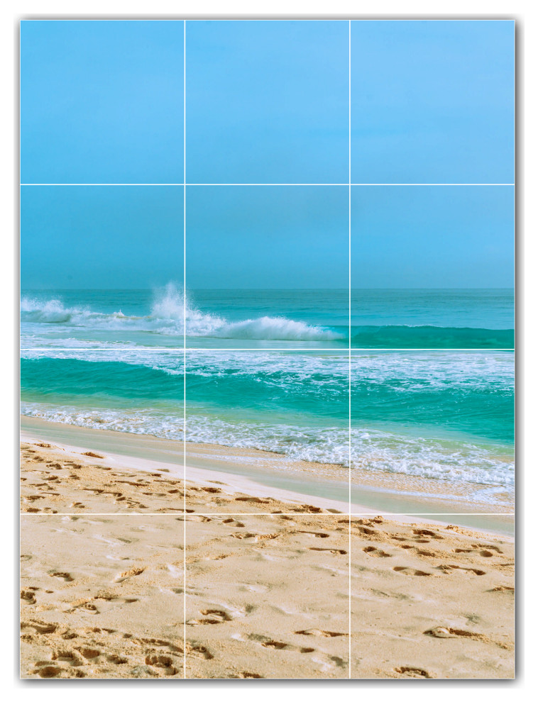 Beach Ceramic Tile Wall Mural HZ500072, 36" Wide x 48" High - Beach ...