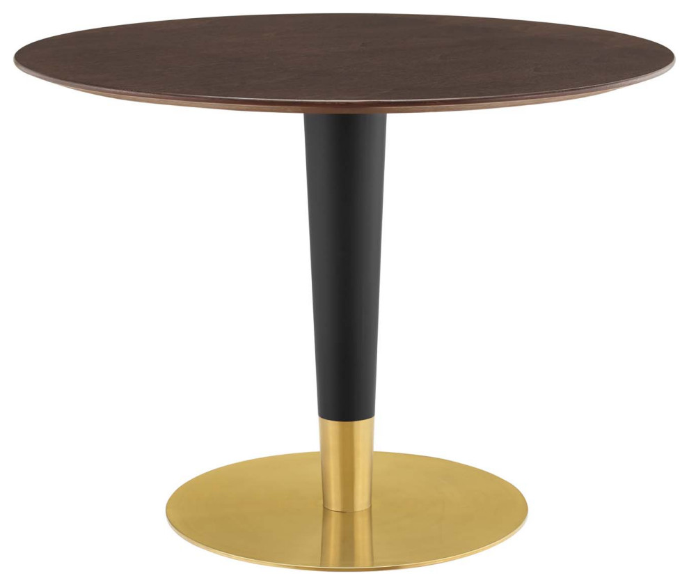 Zinque 40" Dining Table, Gold Cherry Walnut - Contemporary - Dining ...