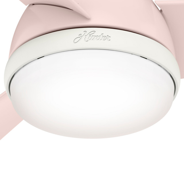 Hunter 36" Valda Ceiling Fan, Blush Pink With LED Light and Handheld ...