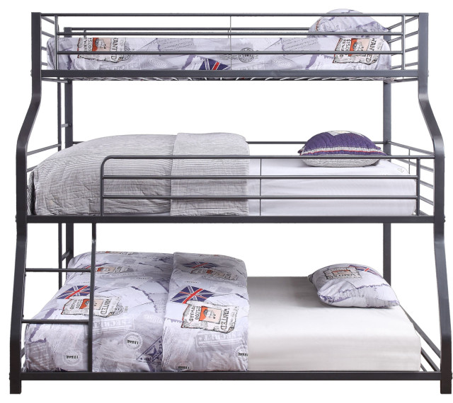ACME Caius II Triple Bunk Bed Twin/Full/Queen, Gunmetal - Transitional ...