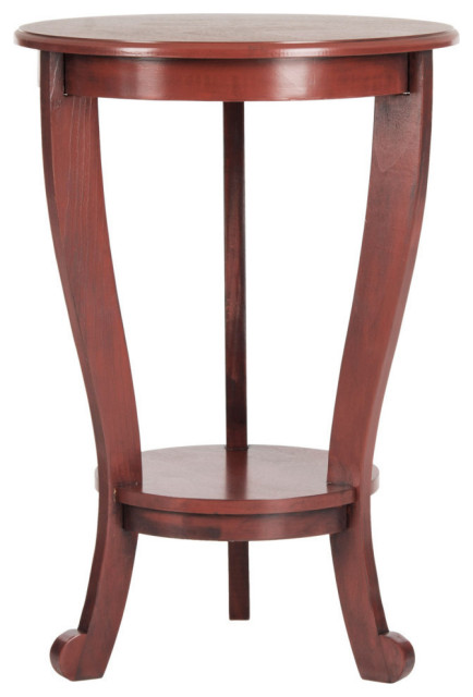 Howell Pedestal Side Table, Red - Transitional - Side Tables And End ...
