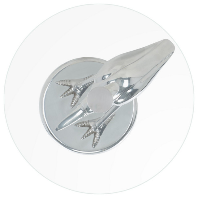 Safavieh Tori Crane Base Accent Table, Silver/Glass, #N/A - Beach Style ...