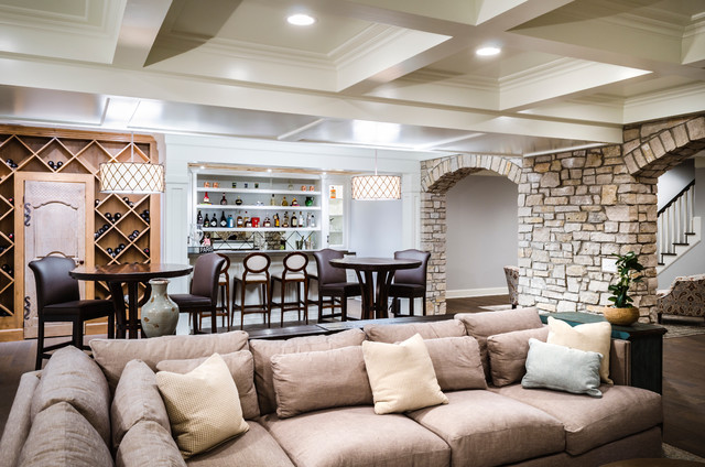 Basement of the Week: Stone Arches, a Fun Ceiling and a Secret Door