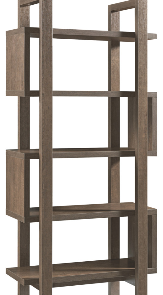 5 Shelf Open Design Wooden Bookcase With Zig Zag Design Brown- Saltoro ...