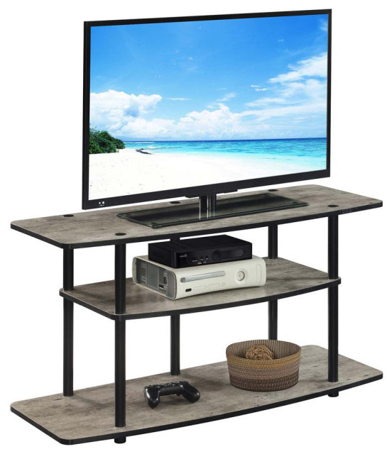 Designs2Go No Tools 3 Tier Wide TV Stand Faux Birch/Black ...