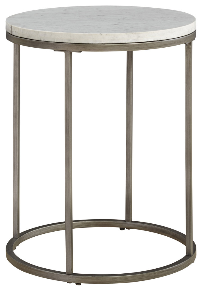 Palliser Furniture, Julien End Table With White Marble Top, Round ...