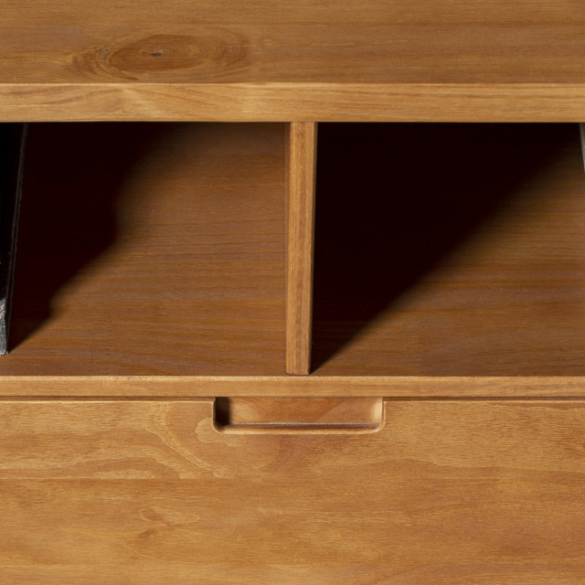 Rectangular TV Stand, Sleek Angled Legs With 3 Open Shelves & 3 Drawers ...