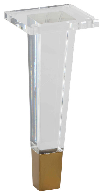 Cortesi Home Universal Acrylic Leg with Brass, Set of 4, 9 ...
