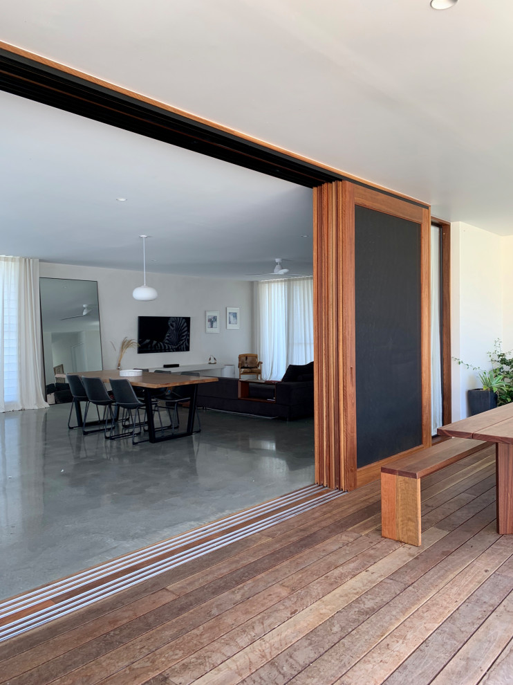 Stacker Sliding Doors in Spotted Gum - Modern - Veranda - Gold Coast ...