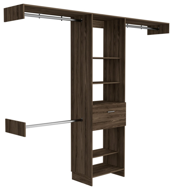 Manchester 250 Closet System, Bedroom, Dark Walnut - Closet Storage ...
