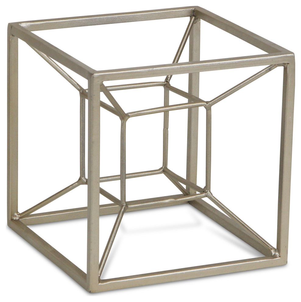 Metal Tesseract Shaped Table Decor - Contemporary - Decorative Objects ...