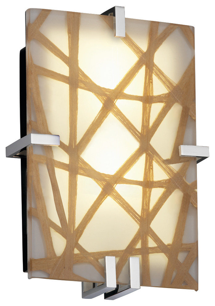 3Form Clips Rectangle Wall Sconce, Chrome, Connection - Transitional ...