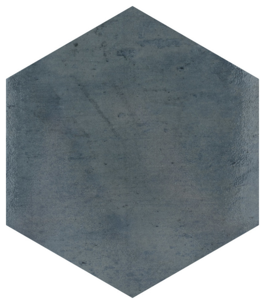 Capri Hex Indigo Porcelain Floor and Wall Tile Sample - Contemporary ...