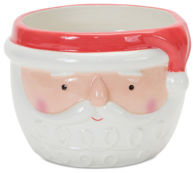 Ceramic Santa Planter, 2-Piece Set - Contemporary - Indoor Pots And ...