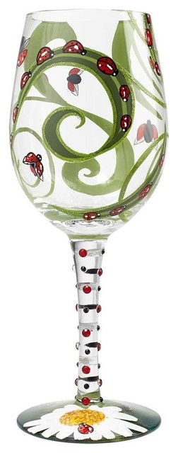"Ladybug" Wine Glass - Contemporary - Wine Glasses - by American ...