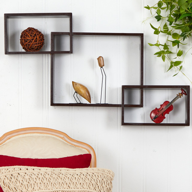31" Floating Boxes Wall Shelves - Transitional - Display And Wall ...
