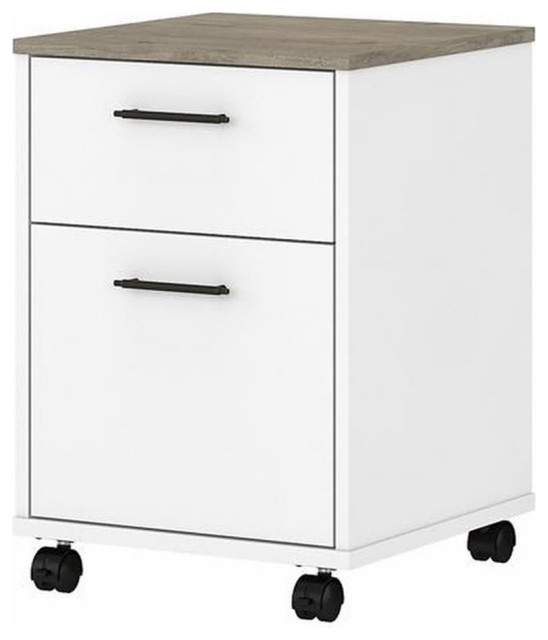 Pemberly Row 2 Drawer Mobile File Cabinet in White and Gray ...