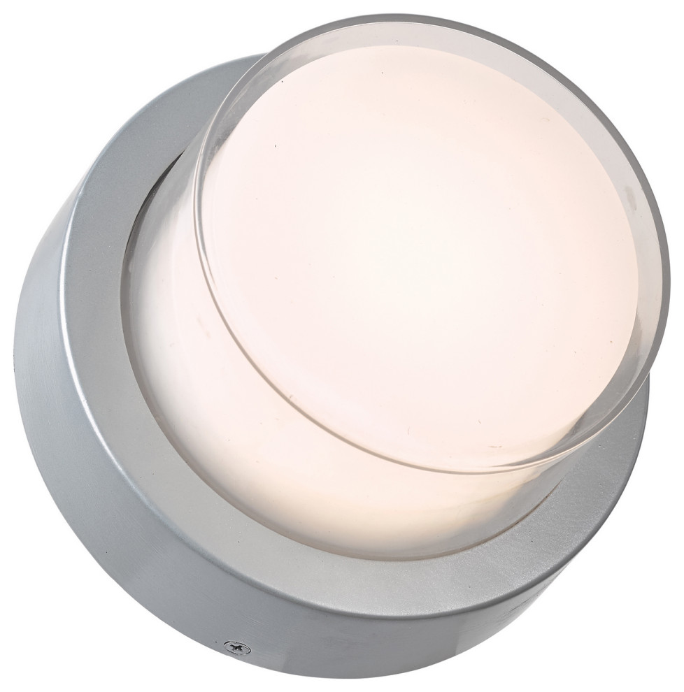 Geo LED Wall Fixture, Silica/Matte Black - Transitional - Outdoor Wall ...