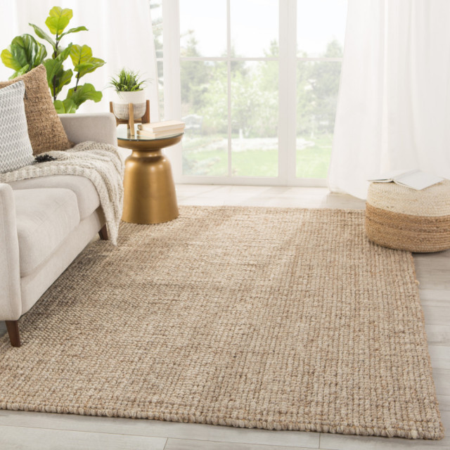 Jaipur Living Oceana Natural Solid Light Gray/Tan Area Rug, 10'X14 ...