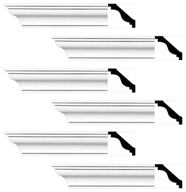 Cornice White Urethane Pleasance Simple Design 6 Pieces Totaling 576 ...
