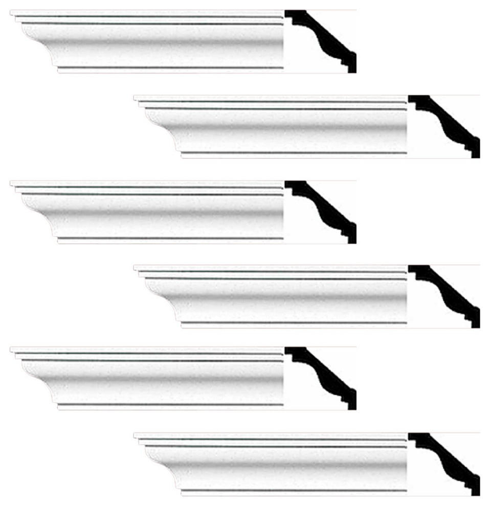 Cornice White Urethane Pleasance Simple Design 6 Pieces Totaling 576 ...