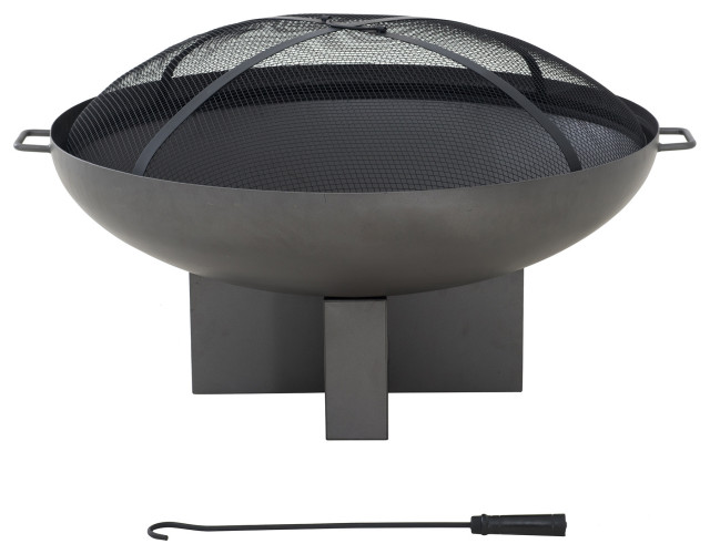 Sunjoy Amber Cove Outdoor 40" Steel Wood-Burning Fire Pit ...