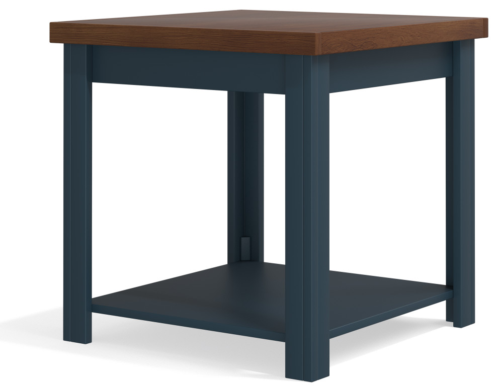 Legends Home Nantucket 24 inch Side Table, Blue Denim and Whiskey ...