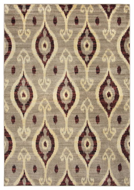 Rizzy Home Bay Side BS3686 Beige Ikat Area Rug, Rectangular 3'3" x 5'3 ...