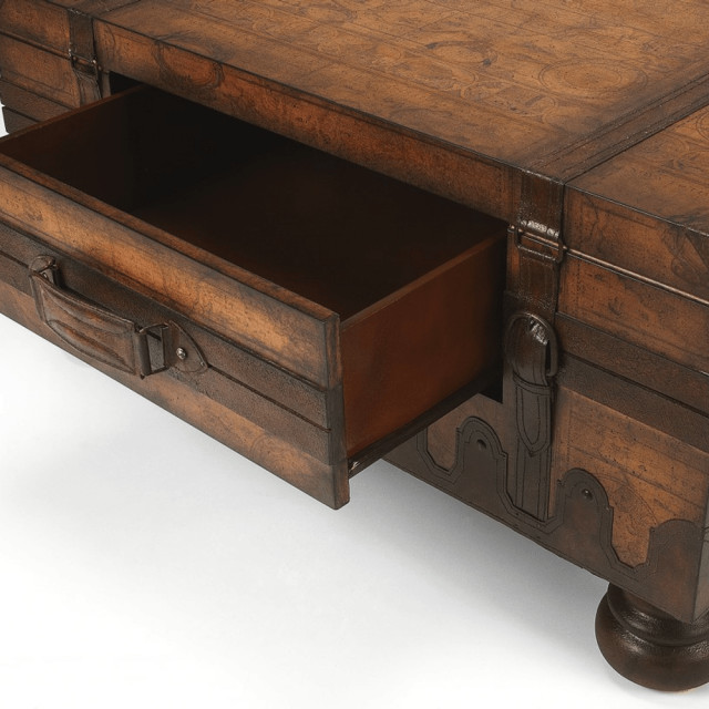 Old World Vintage Style Map Coffee Table - Traditional - Coffee Tables ...