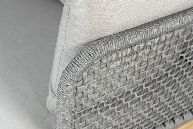 Cypress Teak Wood 128" Sofa with Gray Color Rope Design - Beach Style ...