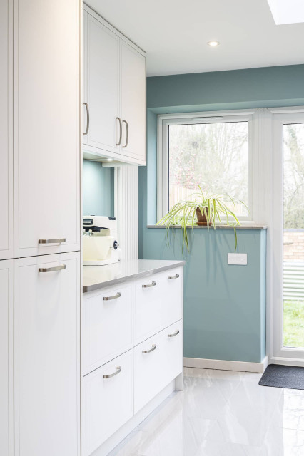 Modern Coastal White & Green Kitchen in Buckingham - Modern - Kitchen ...