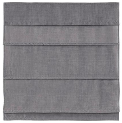 Faux Linen Cordless Blackout Roman Shade 33x64 Grey - Tropical ...