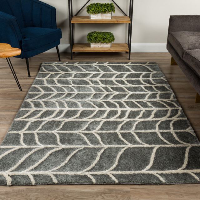 Calabar Transitional Tread Concrete Area Rug, Concrete, 5'x7'6 ...