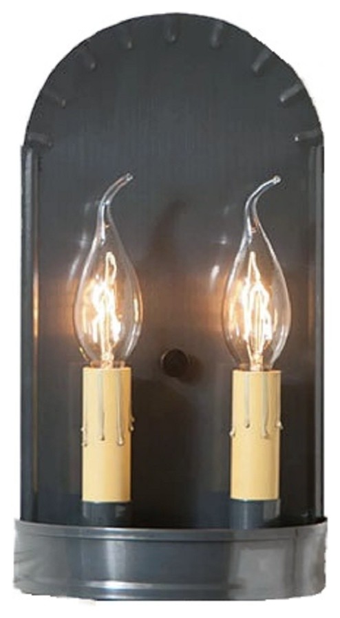 Double Candle Colonial Arch Sconce, Handcrafted in Country Tin ...