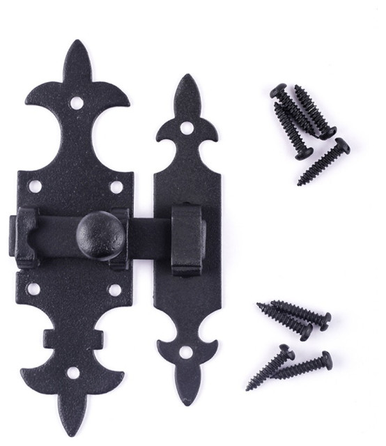 Black Cabinet Door Slide Latch Wrought Iron Slide Bolt Lock Renovators ...