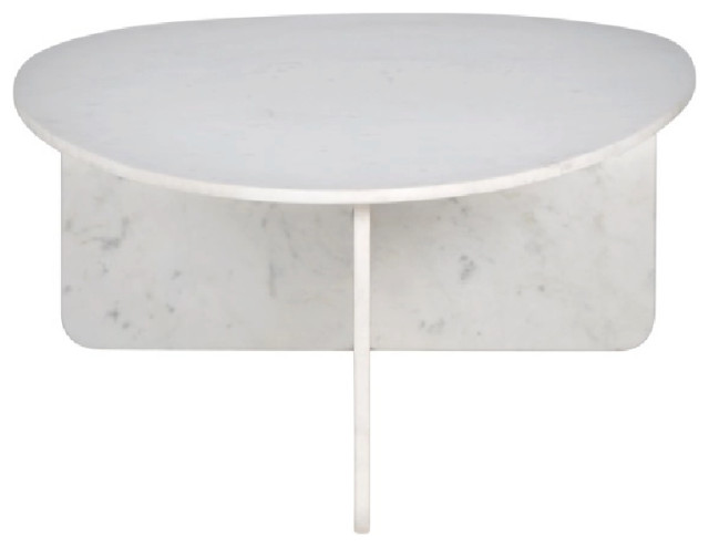 White Marble Coffee Table, OROA Brandon - Transitional - Coffee Tables ...