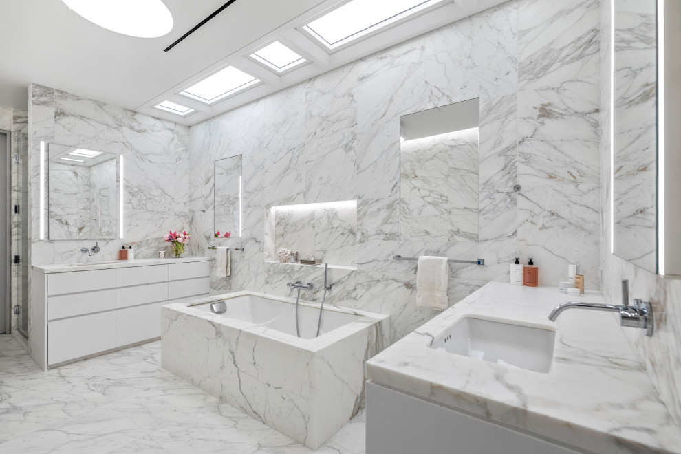 Central Park West Soft Elegant - Contemporary - Bathroom - New York ...