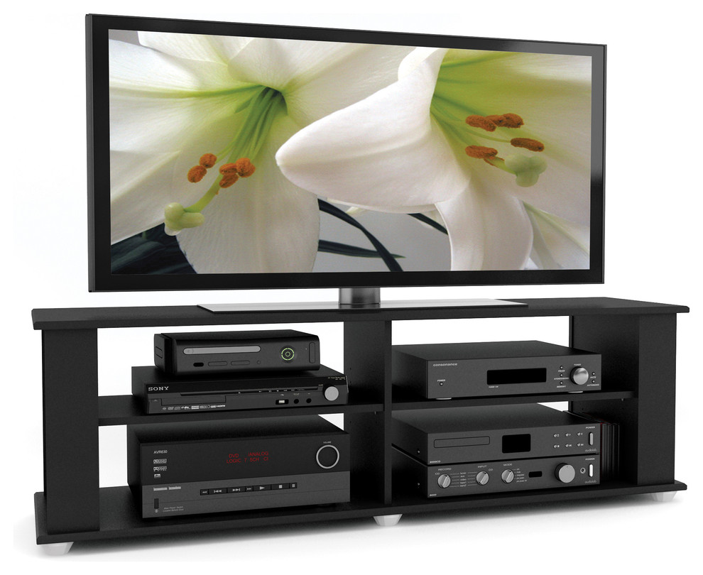 Fillmore 58" Ravenwood Black TV and Component Stand - Contemporary ...