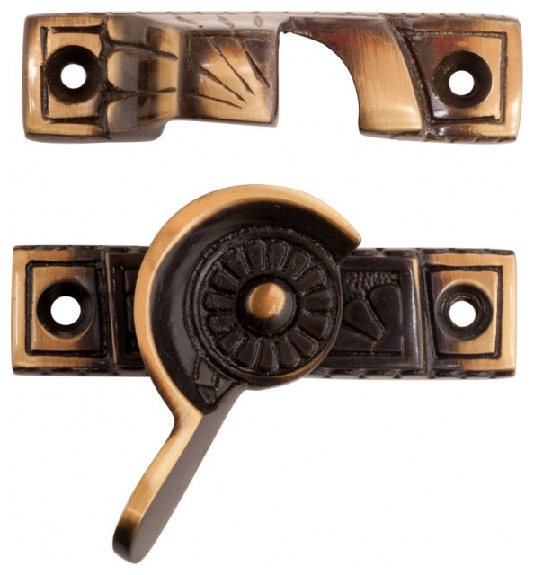 Antique Brass Window Sash Lock Solid Cast Brass Victorian Style Window ...