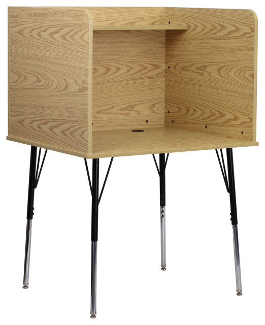 Oak Adjustable Study Carrel - Midcentury - Kids Desks And Desk Sets ...