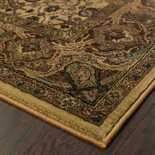 Oriental Weavers Kharma 332W4 Beige/Red Area Rug, Runner 2'6" x 9'1 ...